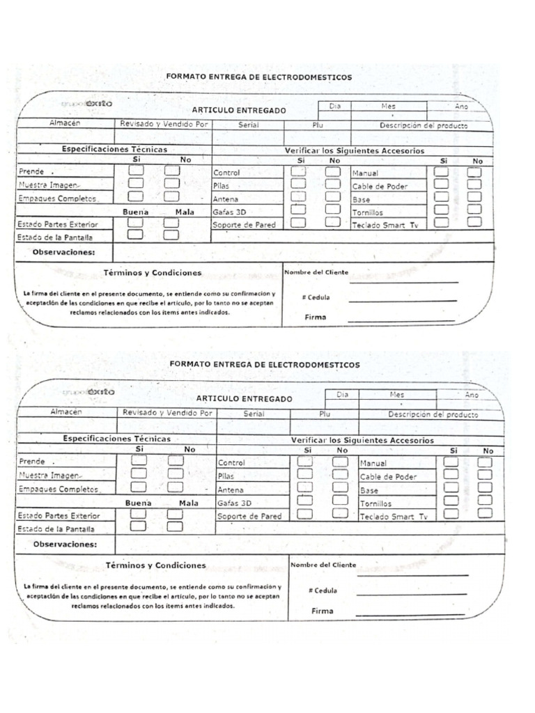 Formato Entrega Electro | PDF