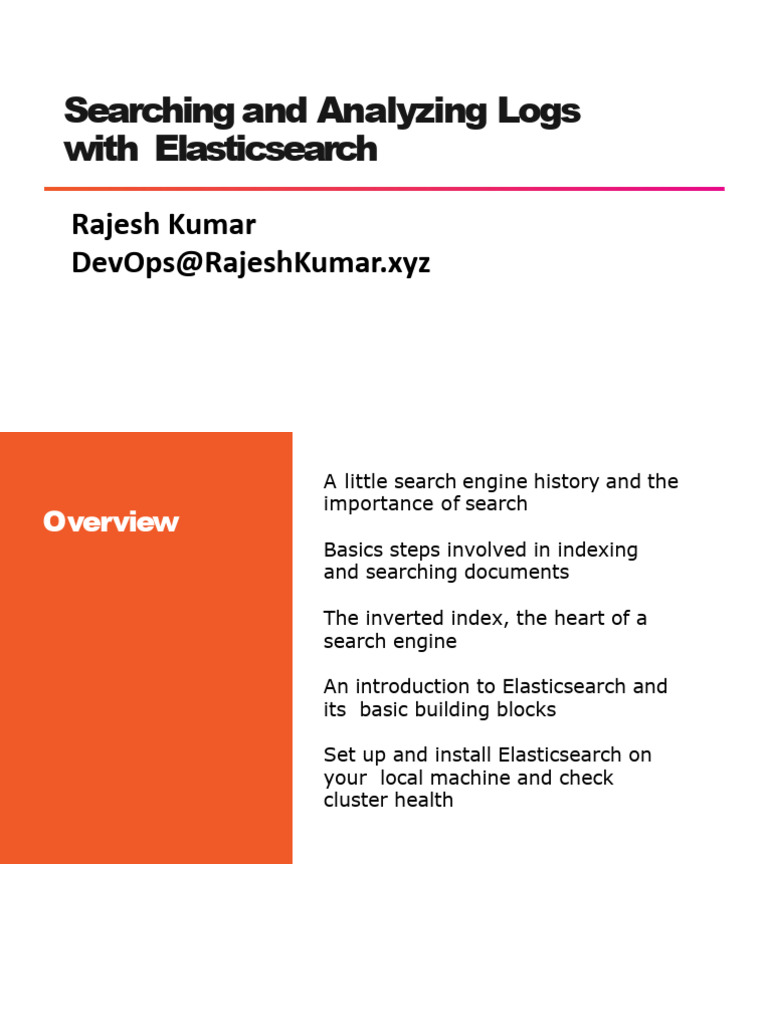 1.elasticsearch Introduction Slides | Download Free PDF | Search Engine Indexing | Database Index