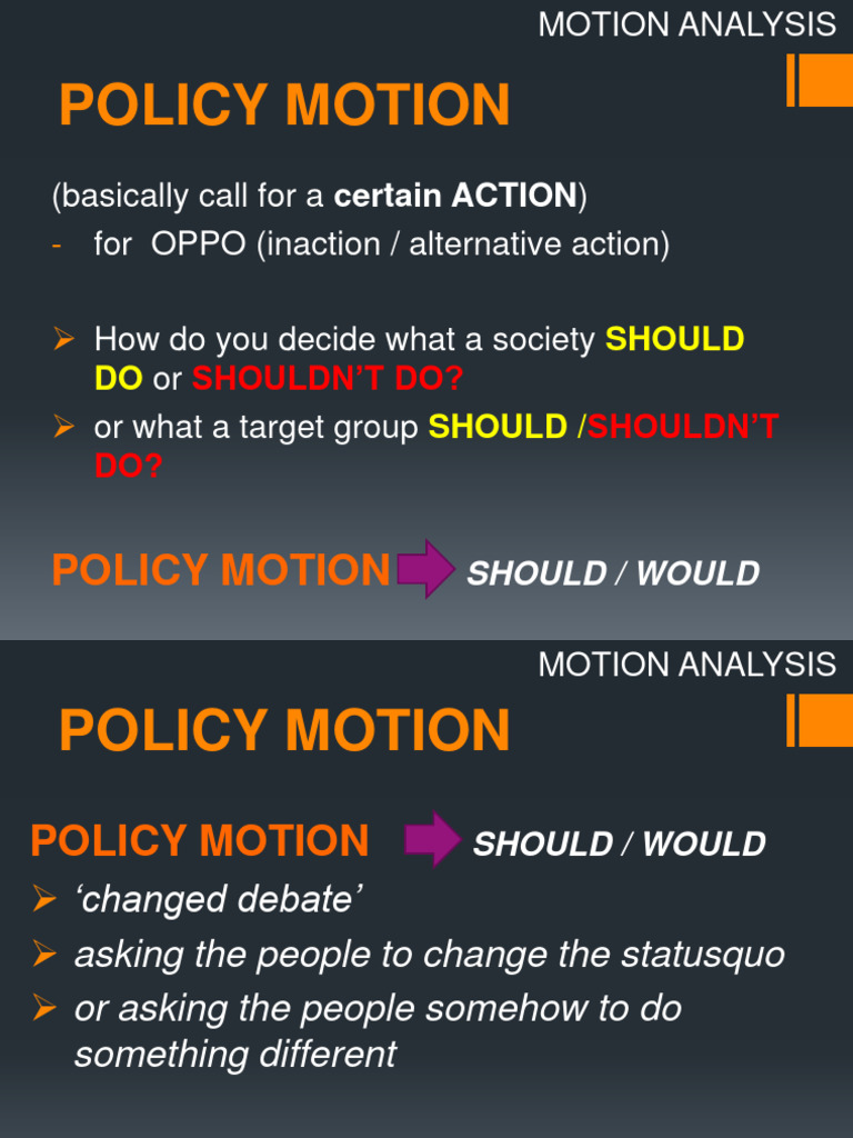 MOTION ANALYSIS Policy Motion | PDF