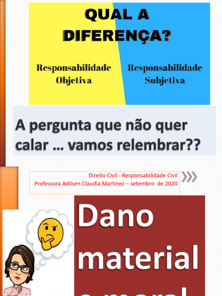 Dano Material e Moral Aula de Responsabilidade Civil | PDF Dano Material e Moral Aula de Responsabilidade Civil | PDF