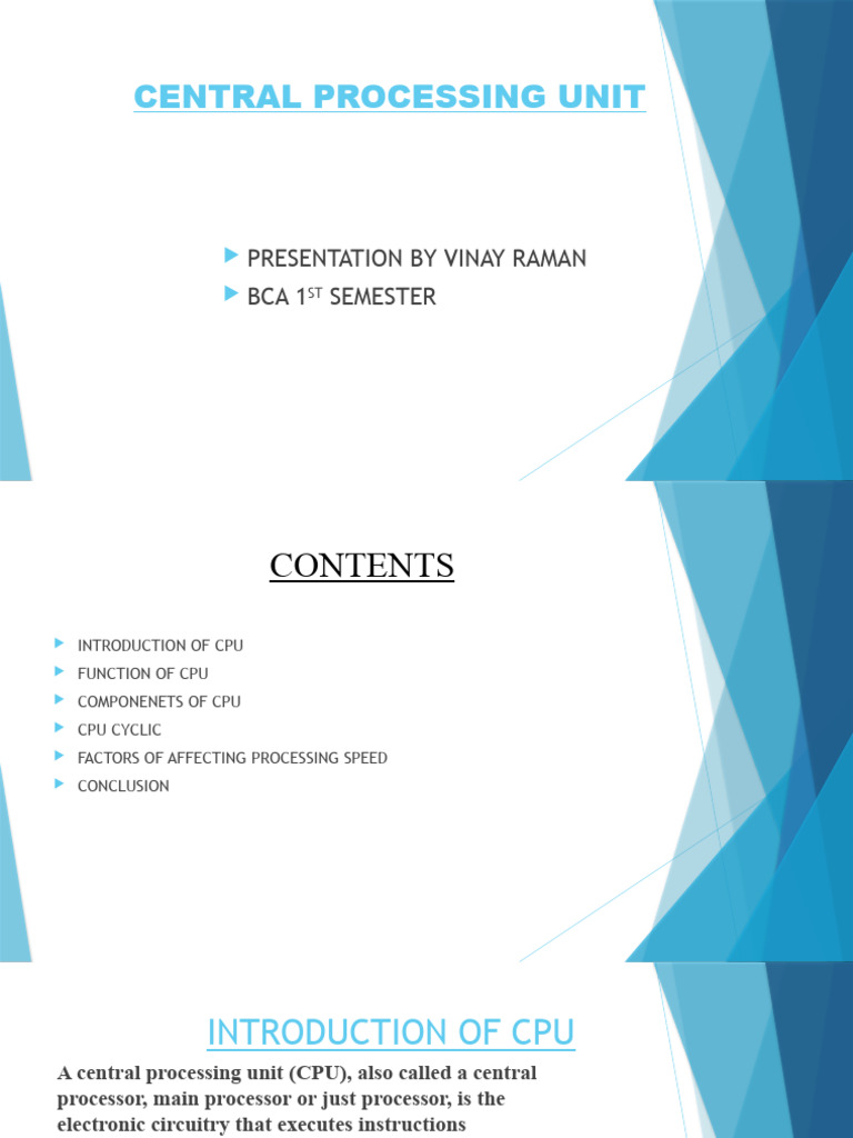 Central Processing Unit | PDF | Central Processing Unit | Random Access Memory
