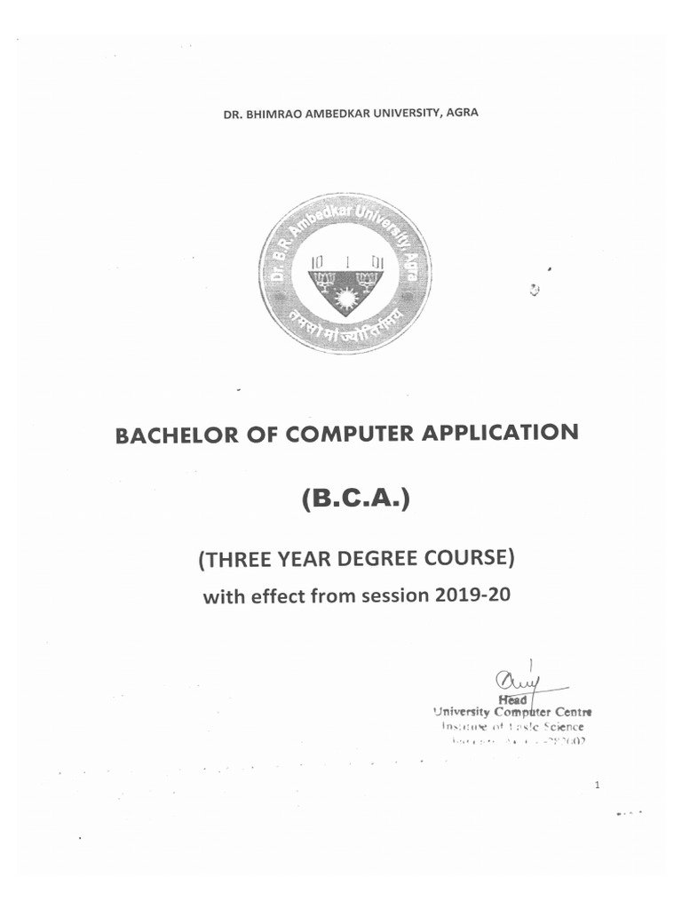 Bca 1ST Year Syllabus 2019-20 | PDF