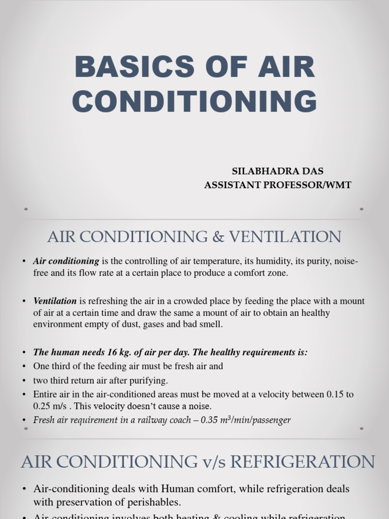 Basics of Air Conditioning | PDF | Humidity | Air Conditioning