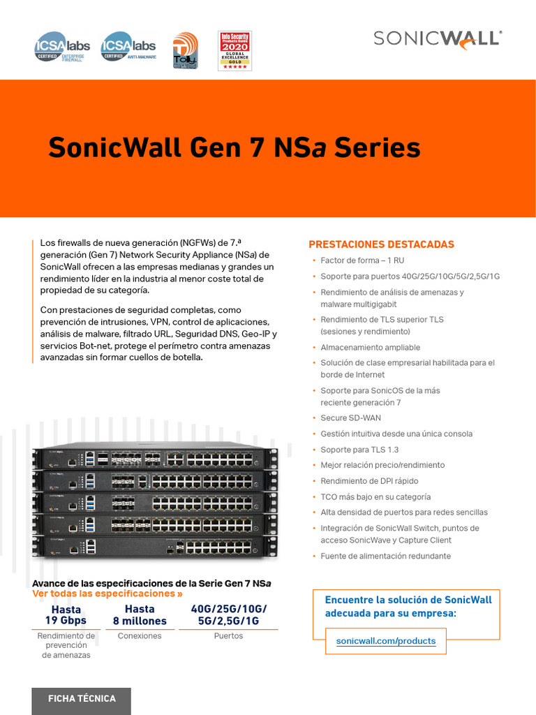 Sonicwall Gen 7 Nsa Series | PDF | Internet | Red privada virtual