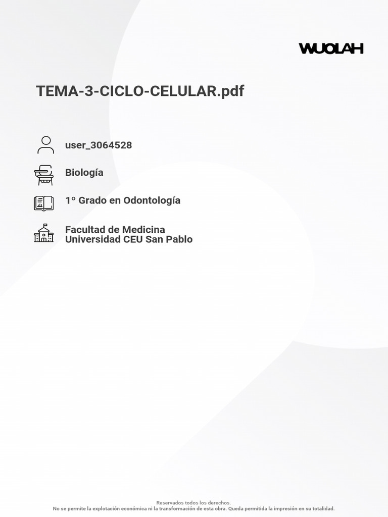 Wuolah Premium TEMA 3 CICLO CELULAR 2 | PDF | Mitosis | Ciclo celular