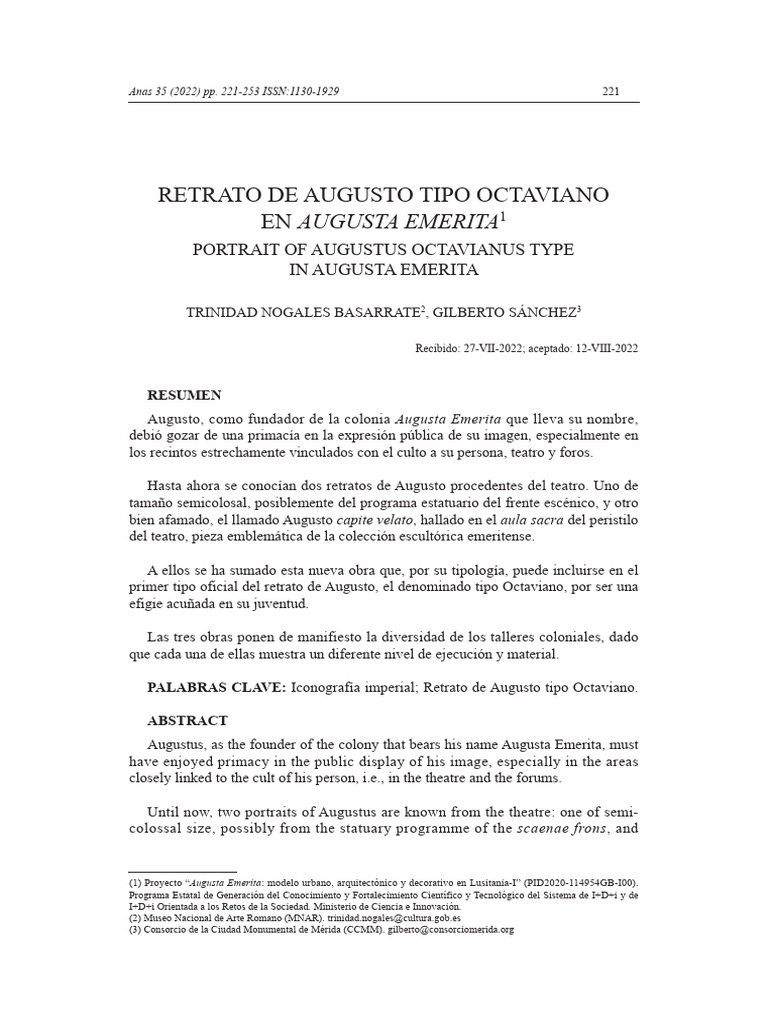 Nogales, Retrato de Augusto | PDF | Augusto | Pelo