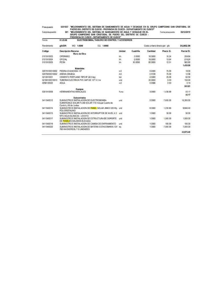 Apu Electro. Panel | PDF