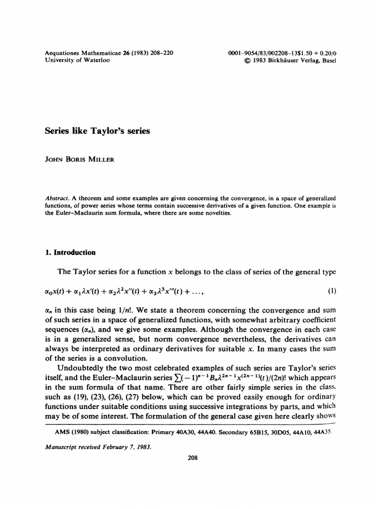 BF02189684 | PDF | Power Series | Holomorphic Function