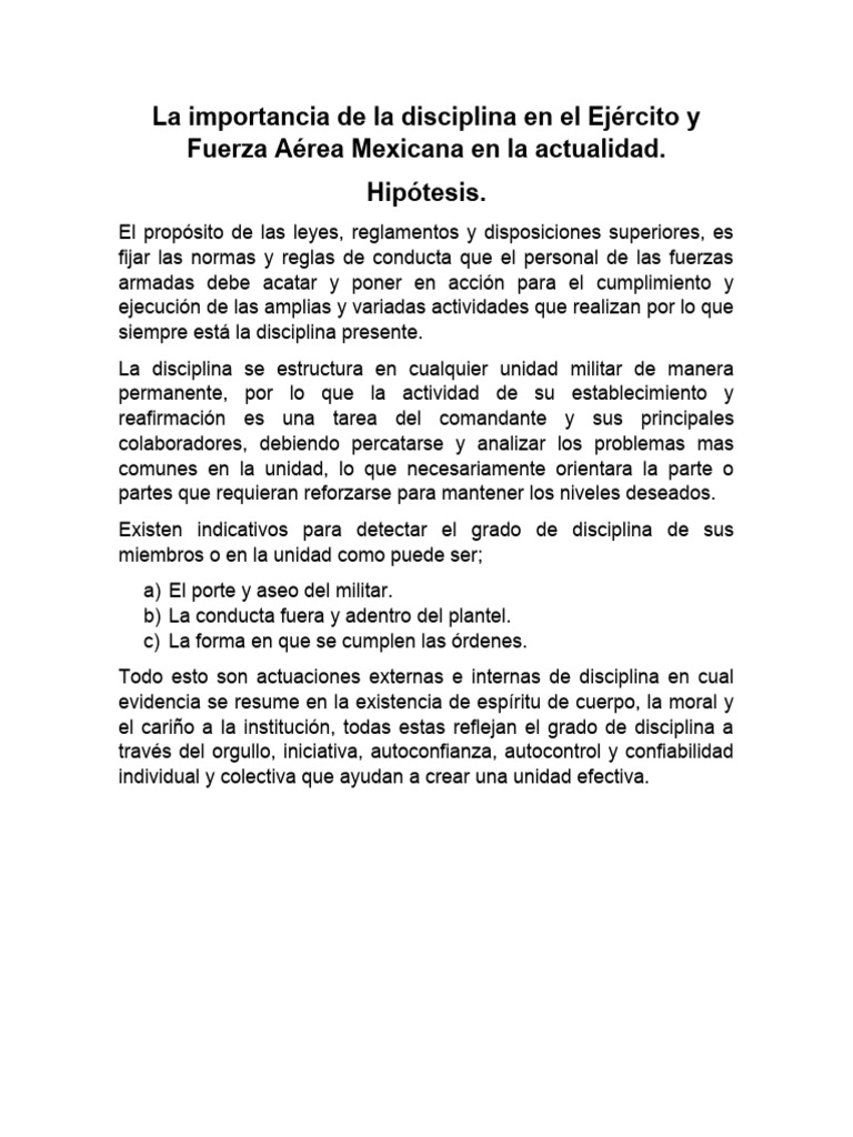 La Importancia de La Disciplina en El Ejército y Fuerza Aérea Mexicana ...