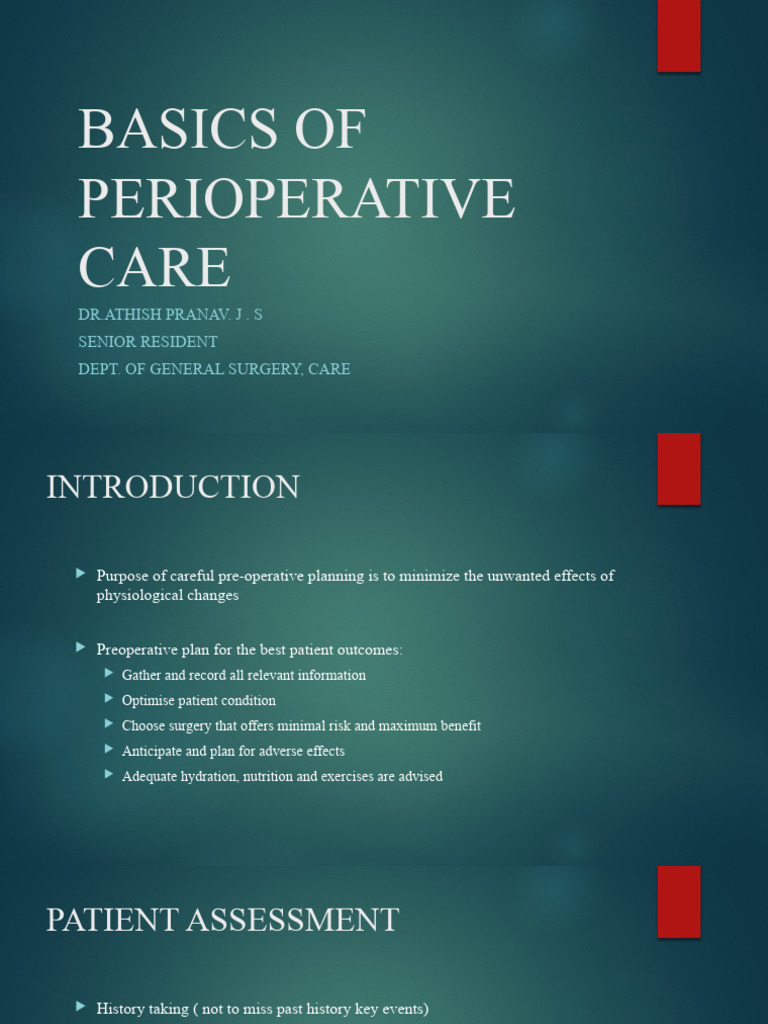 Basics of Periop Care | Download Free PDF | Surgery | Patient