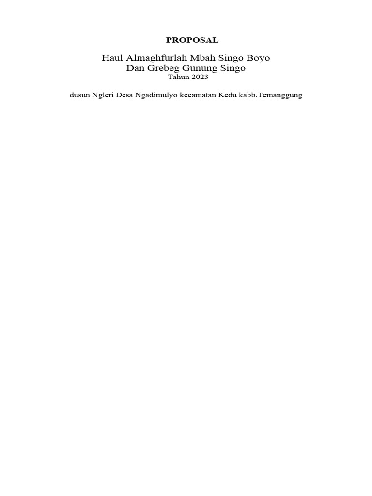 Contoh Proposal Houl Gunung Singo | PDF