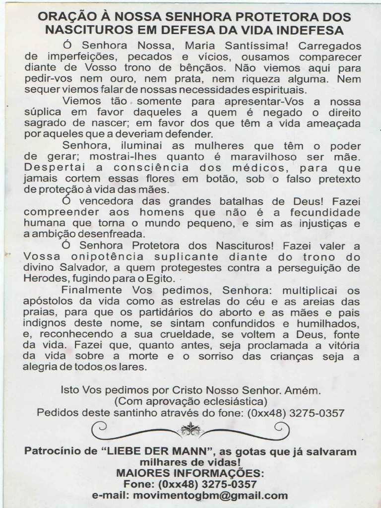 Oração A Nossa Senhora Pdf