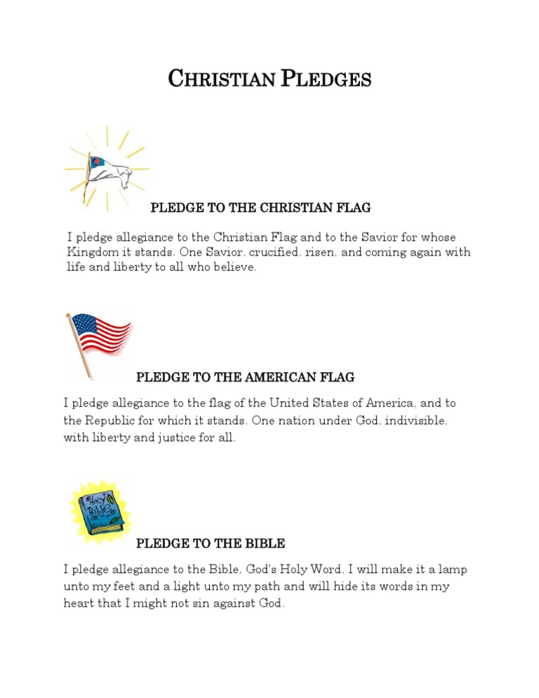 Christian Pledges: Flags and Bible | PDF