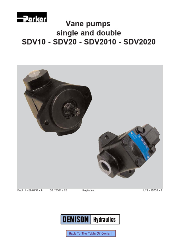 Vane Pumps SDV Series Guide | PDF | Pump | Gases