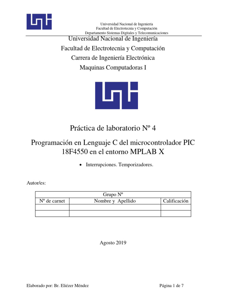 Practica No 4 Lab Pic18f Mplabx 2019 | PDF | Ingenieria Eléctrica | Poco
