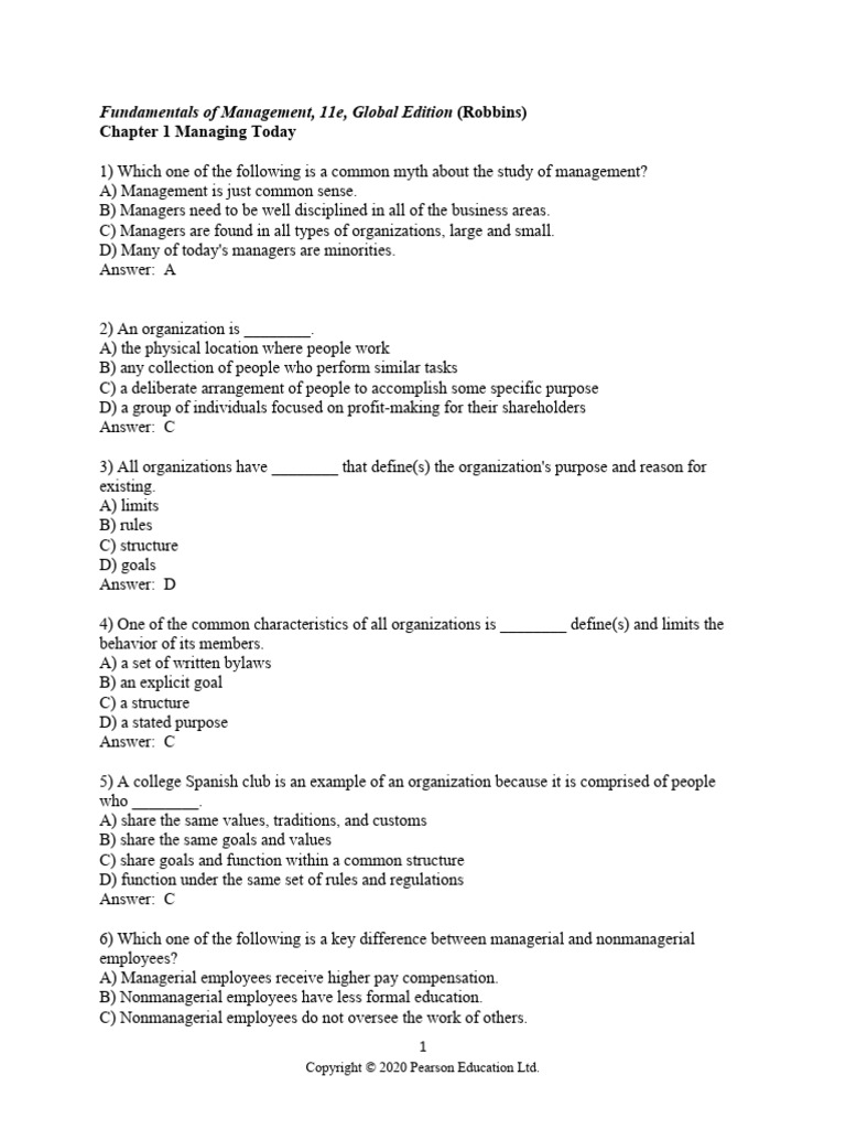 Chapter 1 Questions | Download Free PDF | Efficiency | Goal
