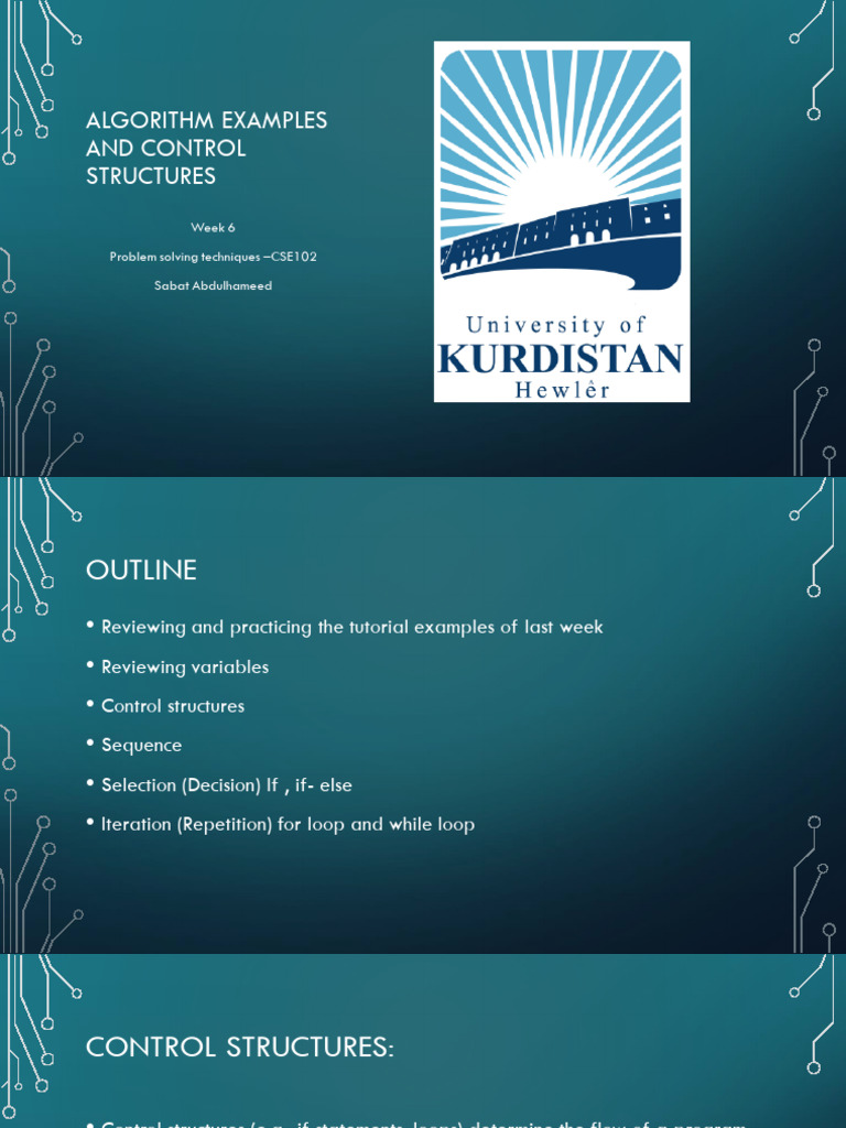 Control Structures Week 6 Pdf Control Flow Software Development