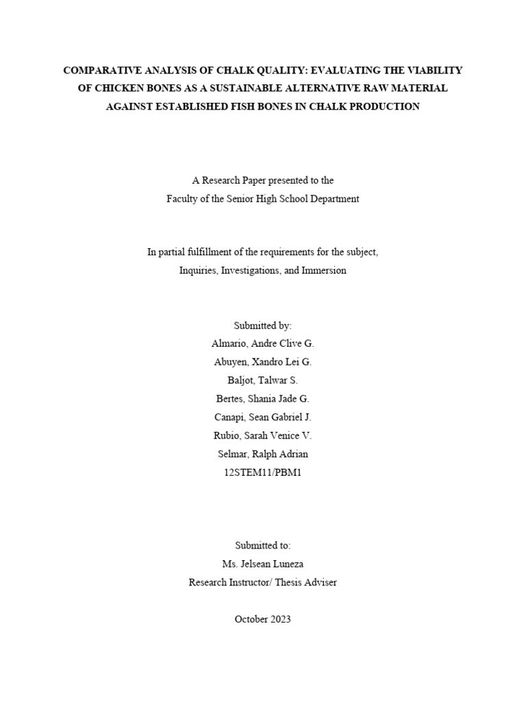 Group 1 Sapin-Sapin Chapter 1 Draft | PDF | Sustainability | Teachers