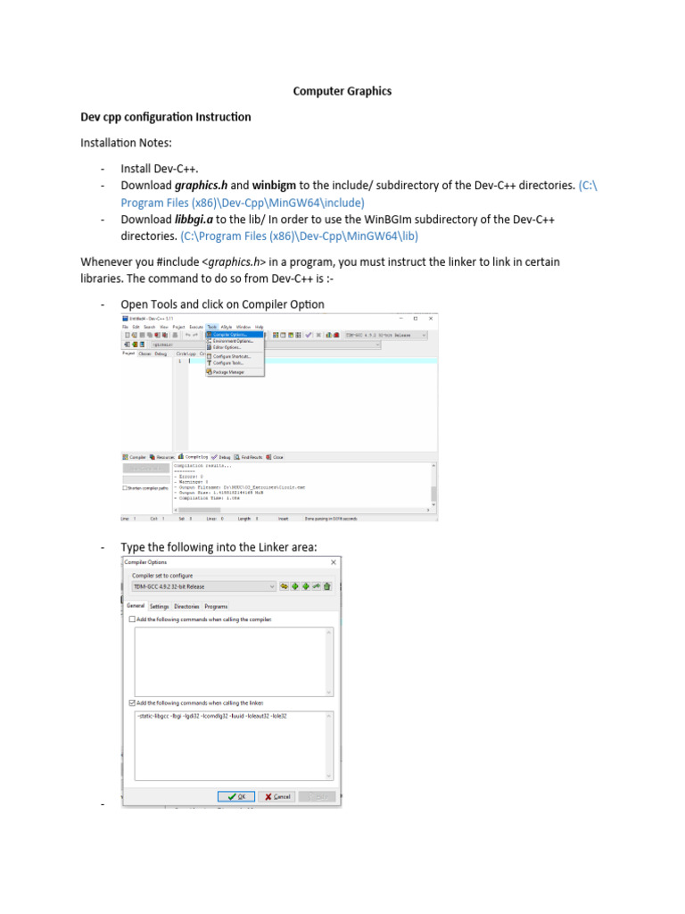 Configuring Graphics in Dev-C++ | PDF