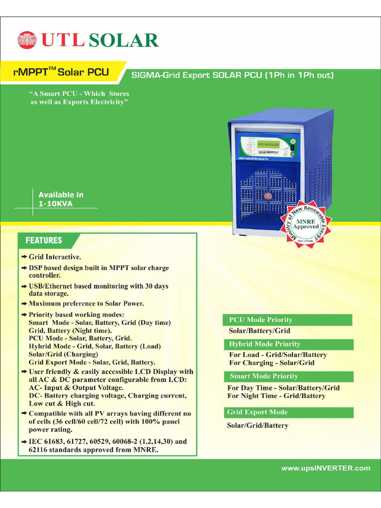 Ongrid Sigma Pcu | PDF