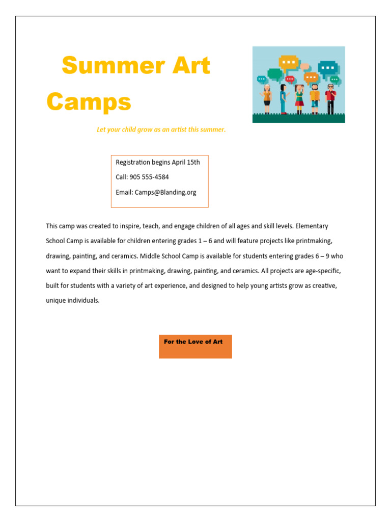 Summer Art Camps | PDF