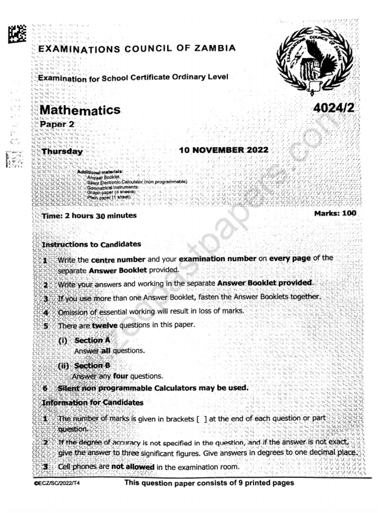 g12 Maths Paper 2 2022 | PDF
