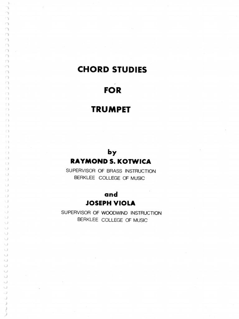 R. Kotwica-Chord Studies For Trumpet | PDF