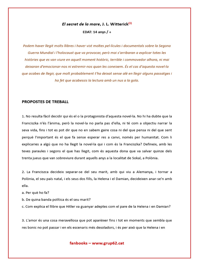 1 El Secret de La Mare - Guia Didactica | PDF