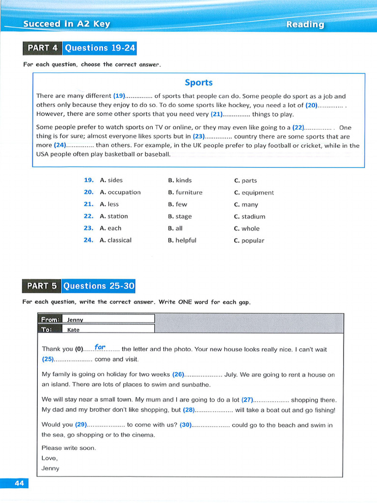 Succeed KET - 8 Practice Tests (2020) - 044 | PDF