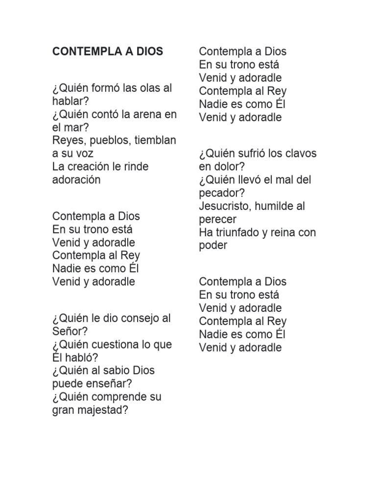 Contempla A Dios | PDF