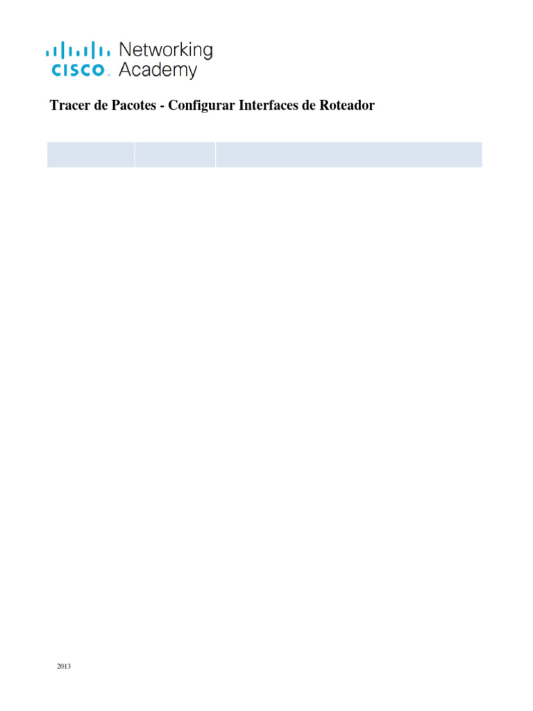 1.4.7 Packet Tracer - Configure Router Interfaces | PDF | Endereço de ...