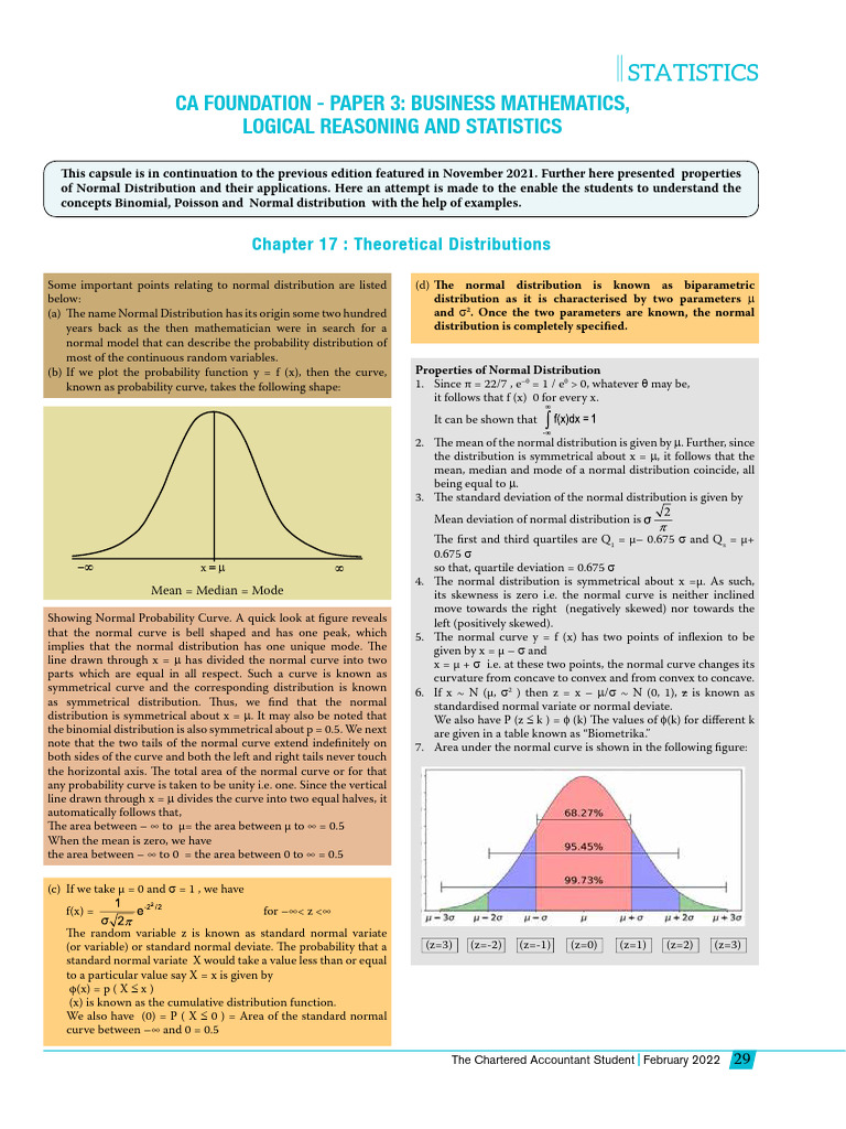 Theoretical Distributions 2 | PDF | Normal Distribution | Probability ...