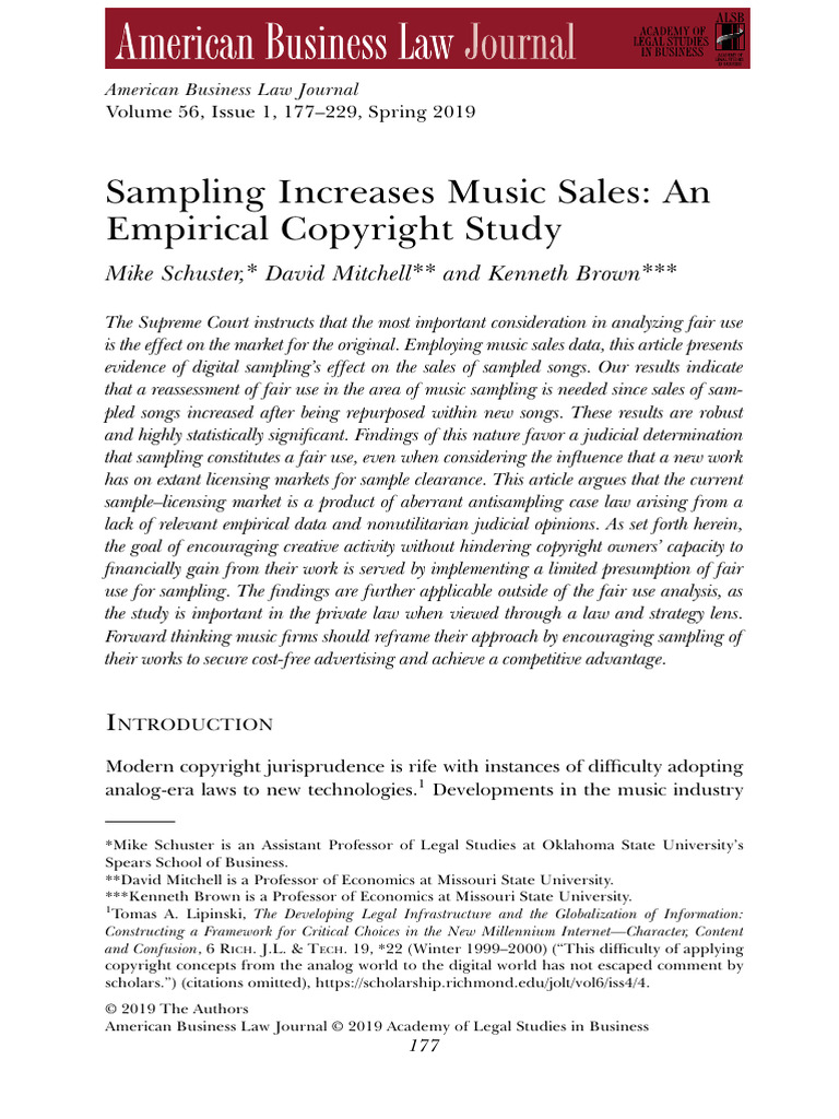 Sampling in Music | PDF | Fair Use | Substantial Similarity