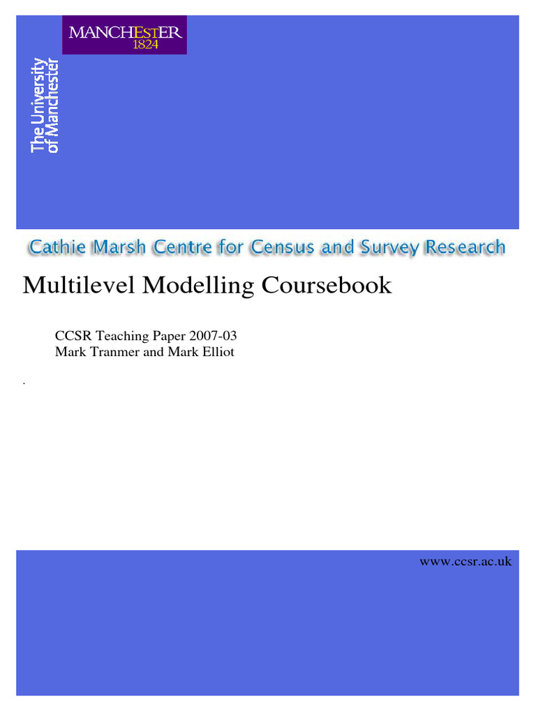 2007 03 Multilevel Modelling | PDF | Multilevel Model | Logistic Regression