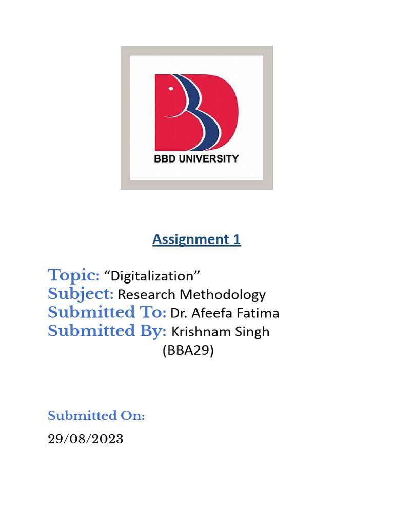 RM Assignment 1 | PDF | Digital Marketing | Strategic Management