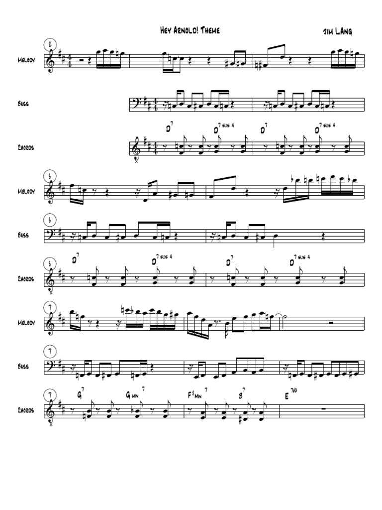 Hey A Theme Leadsheet | PDF | Musical Compositions | Elements Of Music