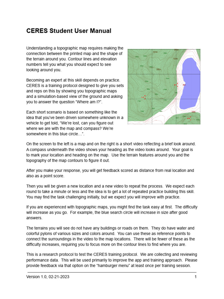 CERES Student User Manual 1 | PDF | Topography | Mobile App