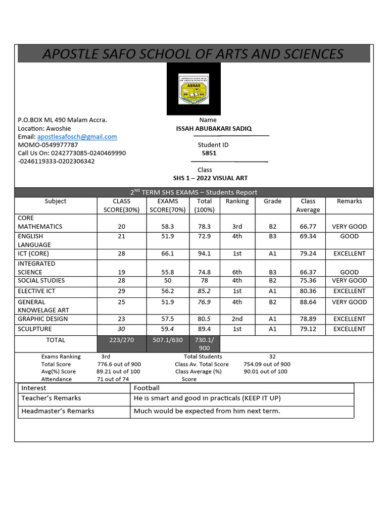 Apostle Safo School of Arts and Sciences: 2 TERM SHS EXAMS - Students ...