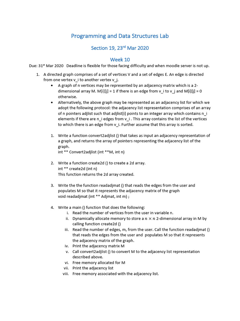 Week 10 | PDF | Vertex (Graph Theory) | Integer (Computer Science)