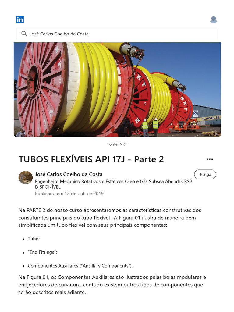 Tubos Flexíveis API 17J: Características e Componentes | PDF ...