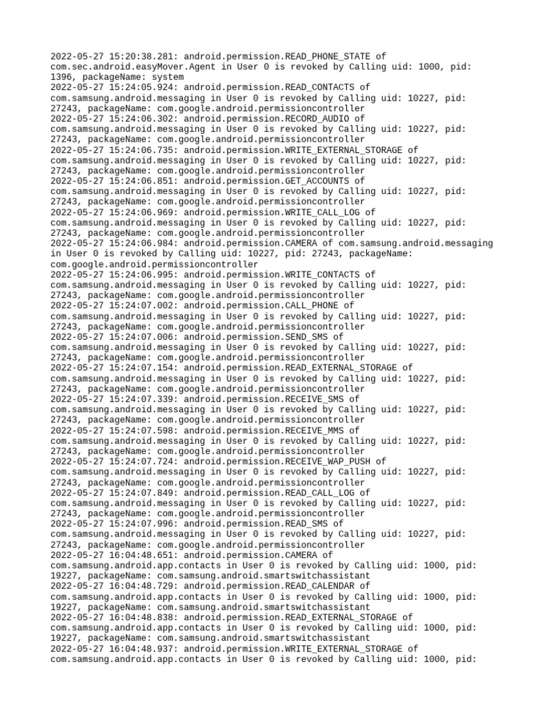 Perm Debug Info | PDF | Android (Operating System) | Operating System Families