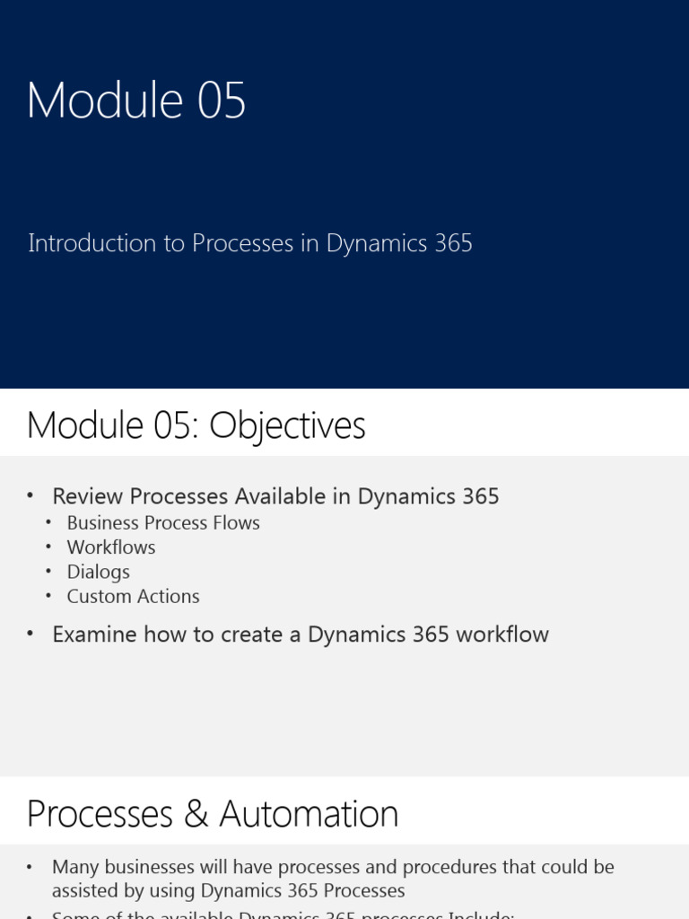 Dynamics 365 Process Guide | PDF | Scope (Computer Science) | Workflow
