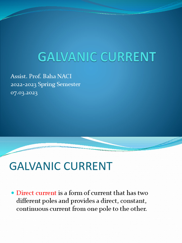 Galvanic Current | PDF | Anode | Vasodilation