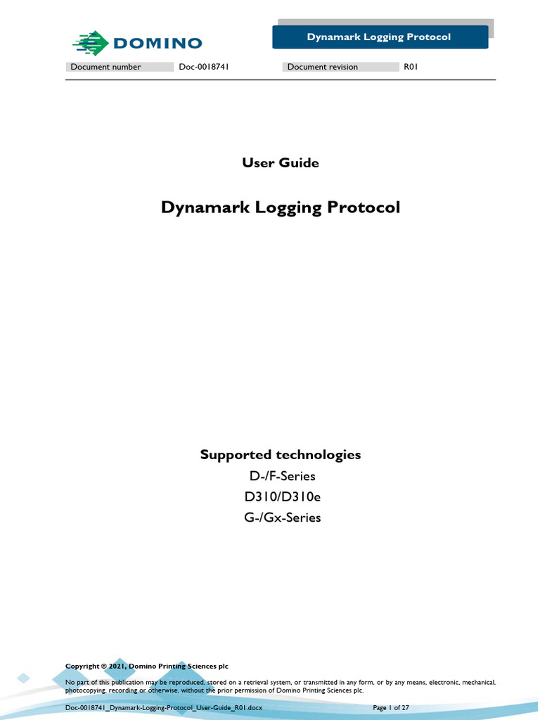 Dynamark Logging Protocol User Guide r01 | PDF | Server (Computing) | Login