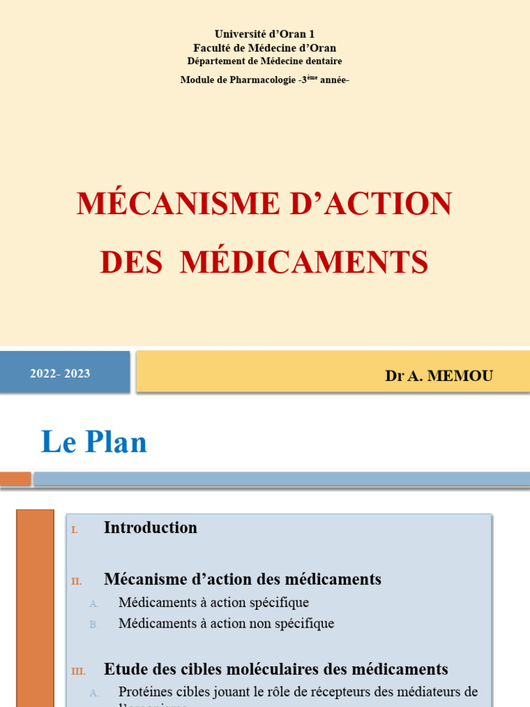 Mécanisme d'action des médicaments | PDF | Membrane cellulaire | Récepteur (Biochimie)