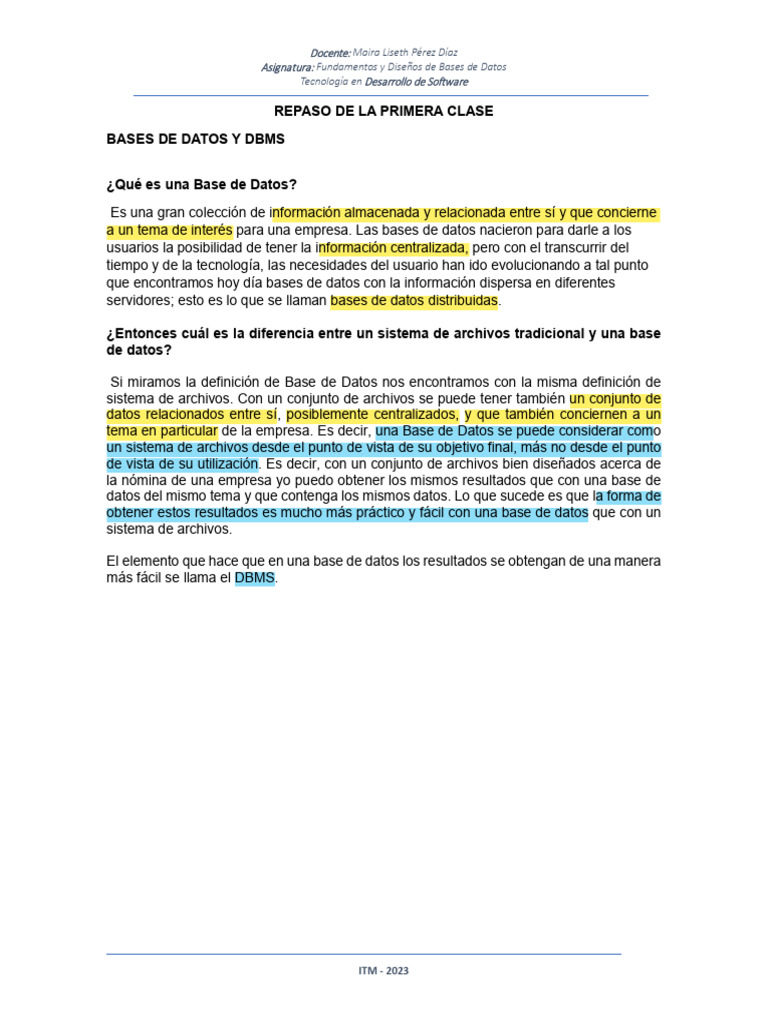 Clase 2 - FDBD | PDF | Bases de datos | SQL