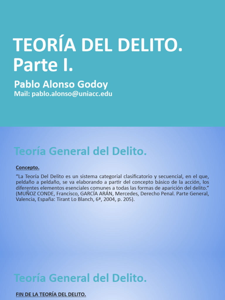 Teoría Del Delito | PDF | Intención (Derecho Penal) | Derecho penal