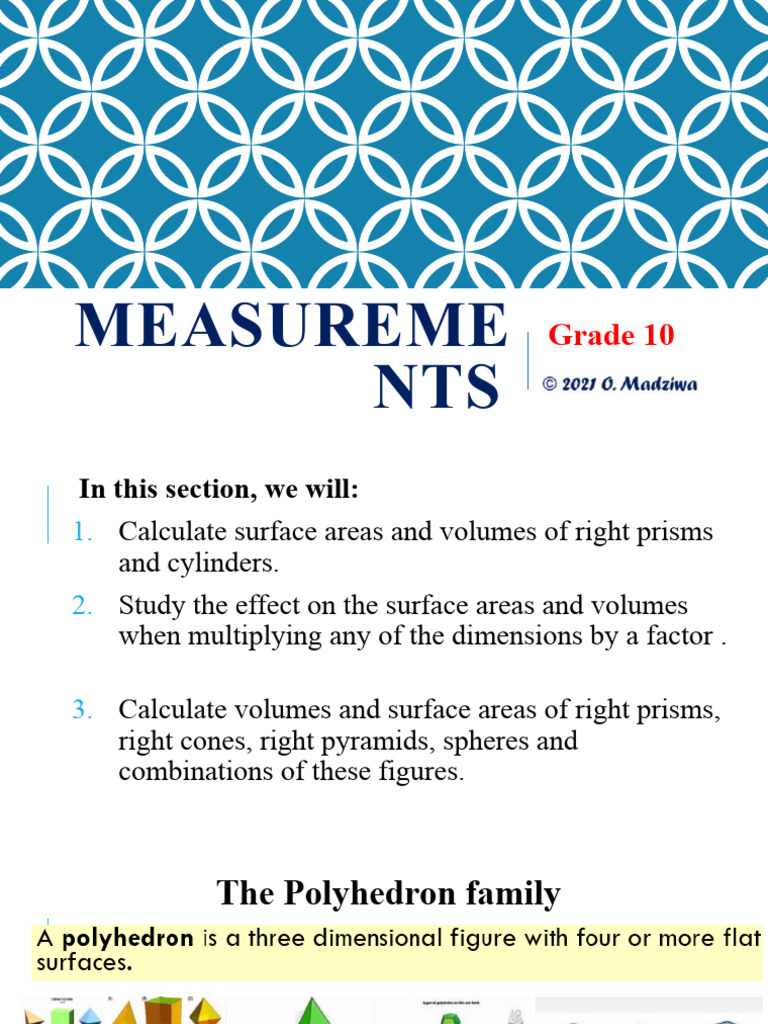 Grade 10 Measurements | PDF | Area | Volume