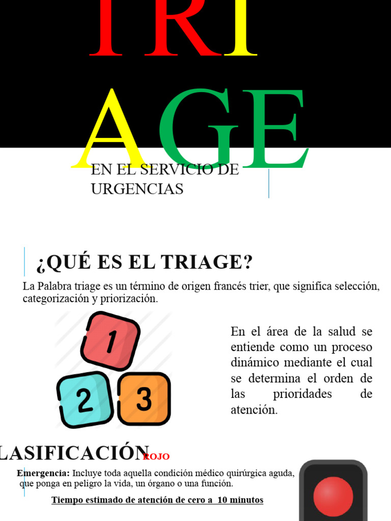 Triage en Urgencias: Definición y Tipos | PDF | Ciencias de la Salud ...