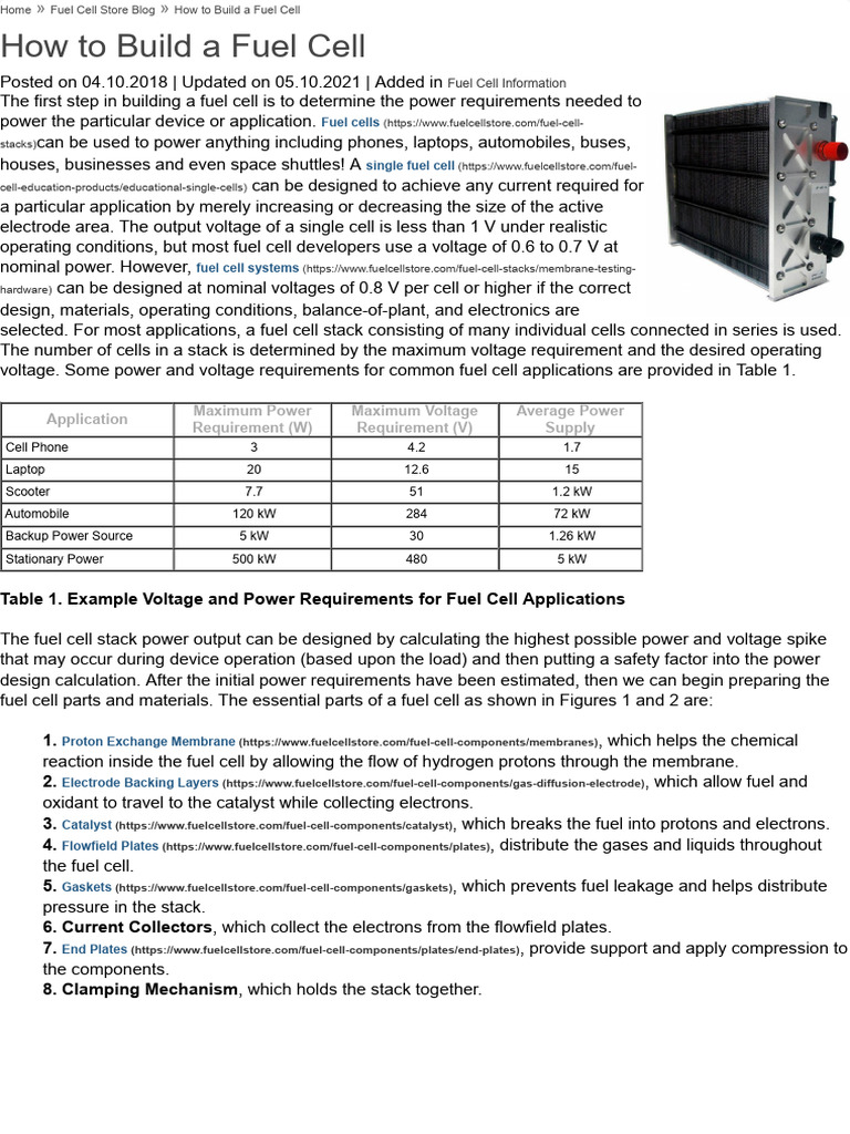 How To Build A Fuel Cell | PDF | Fuel Cell | Nature